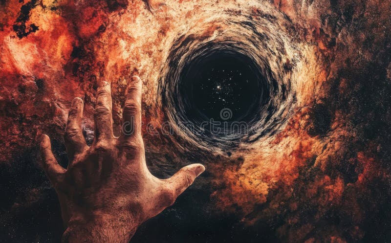 3D Illustration of a Black Hole or Wormhole. a 5K Realistic Science ...