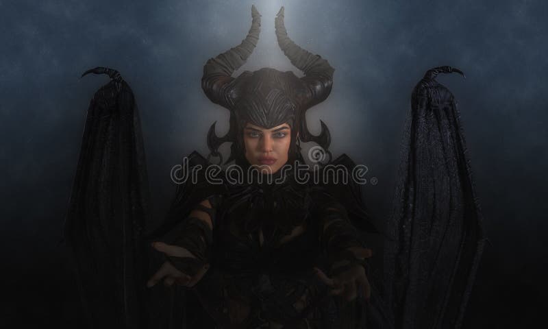 Black Magic Queen at Night 3d Illustration Stock Illustration ...