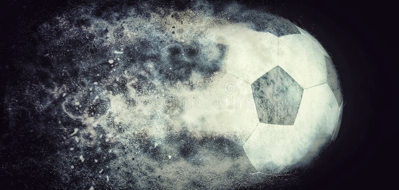 3d Illustration of a Black and White Soccer Ball with an Explosion ...