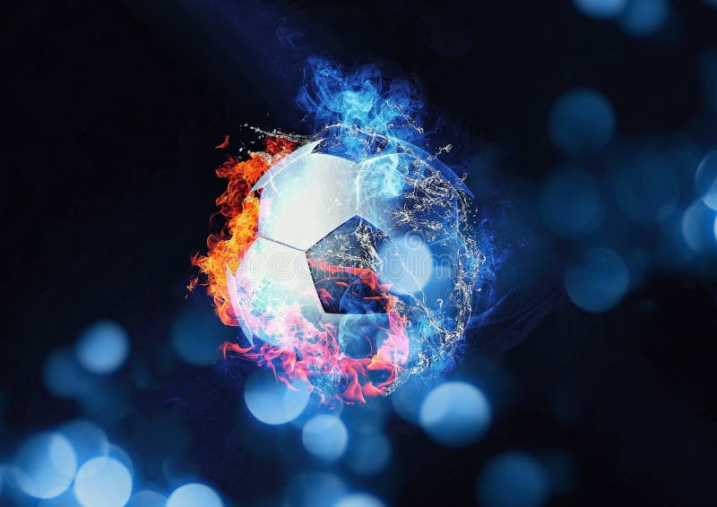 3d Illustration of a Black and White Soccer Ball with an Explosion ...