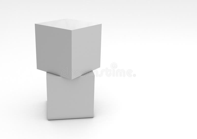 3D Illustration of a Blank Cubes Display or Totem for Action at the ...
