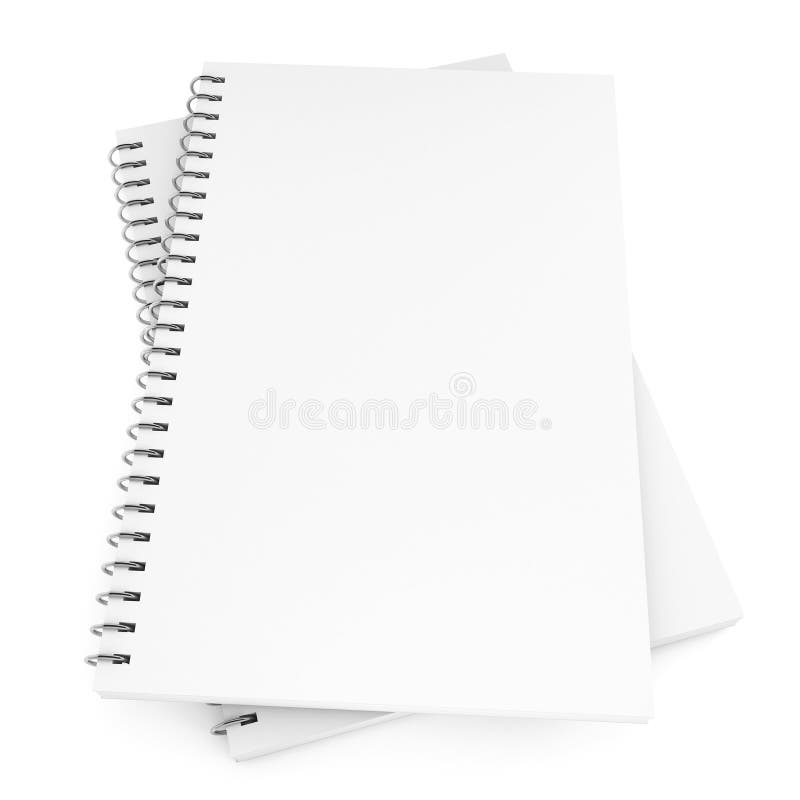3d Illustration of Blank White Notebook on White Background Stock ...