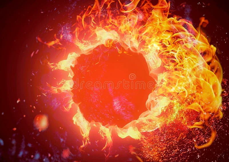 3d Illustration of a Blazing Red Ring of Fire Stock Illustration ...