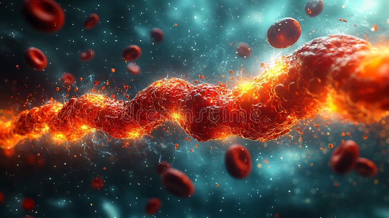 3D Illustration of Blood Clot Formation Process Stock Illustration ...