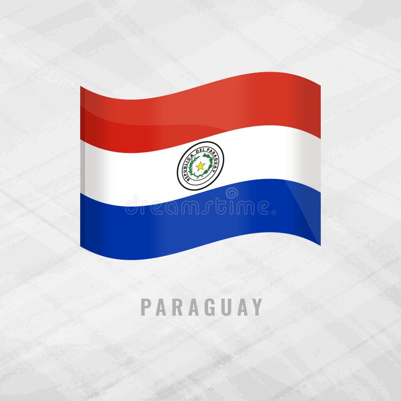3d Illustration Blowing Flag of Paraguay. Vector Flag of Paraguay on ...