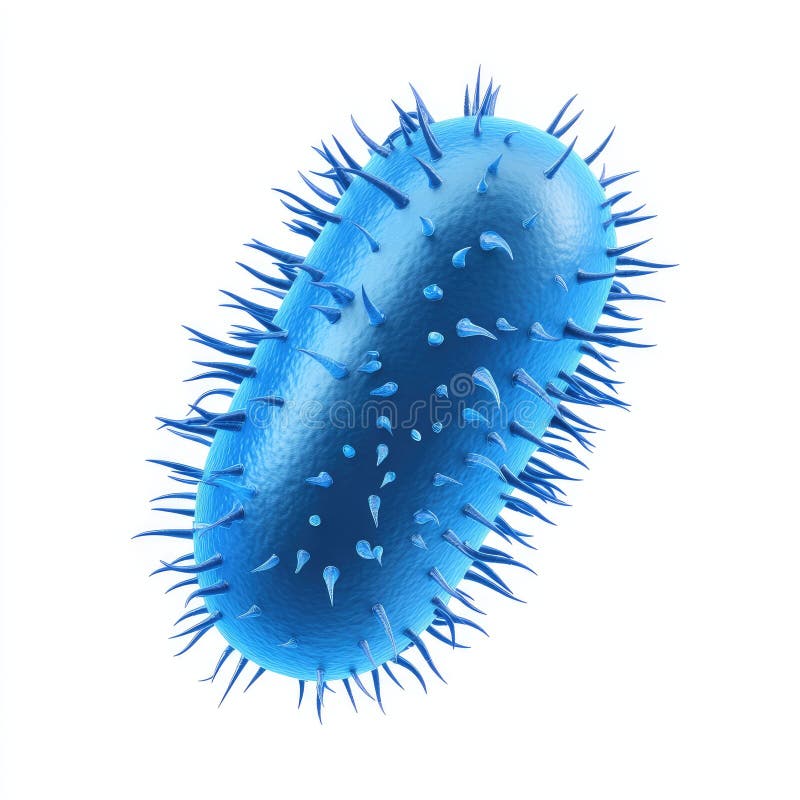 3D Render of a Blue Spiked Virus, Microscopic Pathogen Stock ...