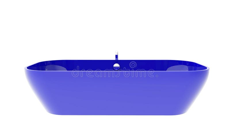 3D Illustration of a Blue Bathtub Isolated on a White Background Stock ...