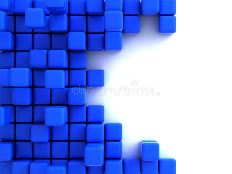 3d Illustration of Blue Cubes Stock Illustration - Illustration of ...
