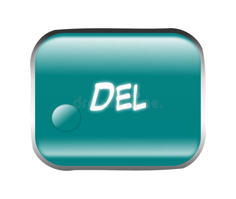 3d Illustration Blue Del Button Stock Illustration - Illustration of ...