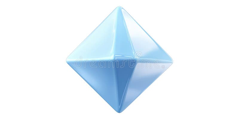 3D Illustration of a Blue Diamond Shape Isolated on Transparent ...