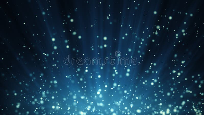 3d Illustration Blue Festive Background with Light Rays and Particles ...