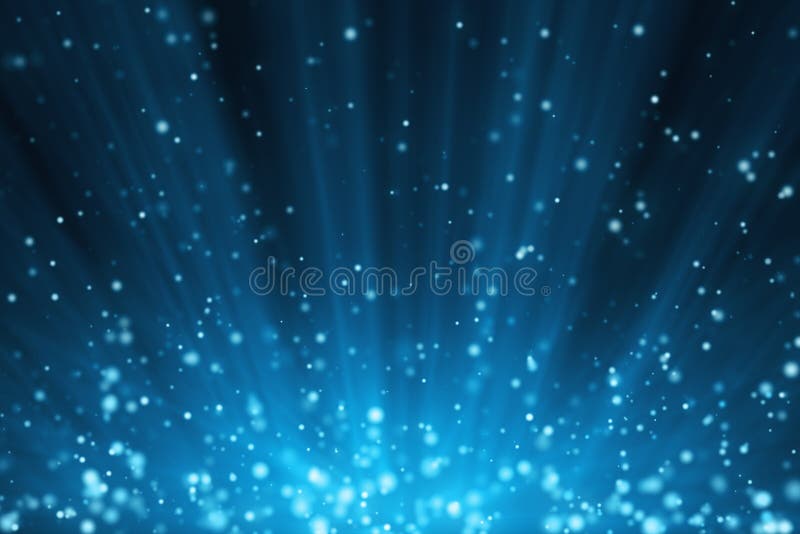 3d Illustration Blue Festive Background with Light Rays and Particles ...
