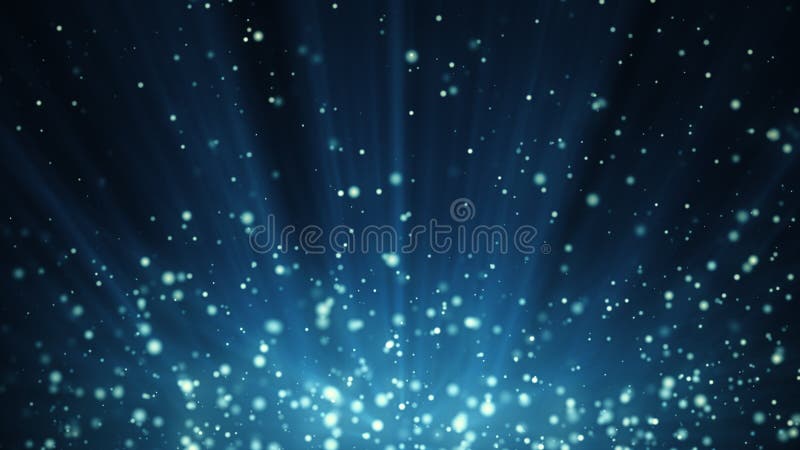 3d Illustration Blue Festive Background with Light Rays and Particles ...