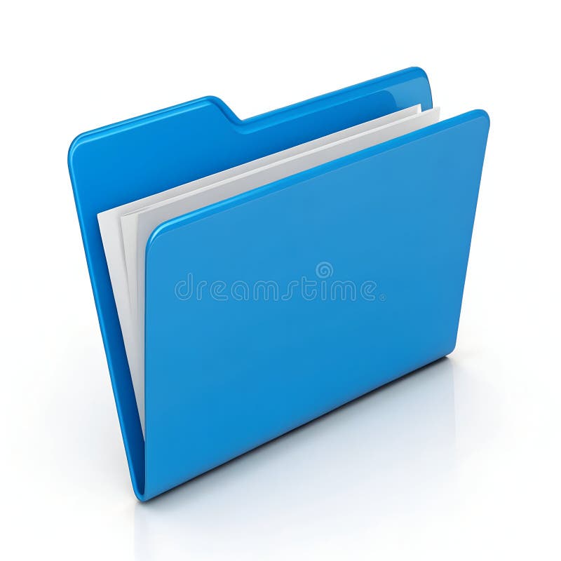 3D Digital Folder Isolated on White Background Stock Illustration ...