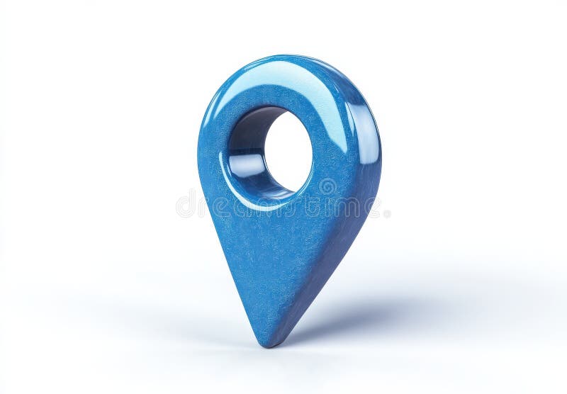 3D Illustration of a Blue Location Pin Icon on a White Background ...