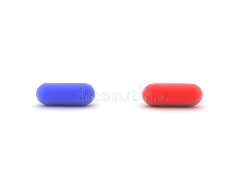 3D Illustration of Blue and Red Pill Stock Illustration - Illustration ...