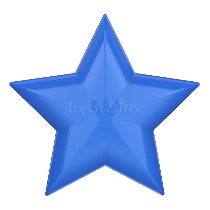Blue Star Symbol. 3D Render Illustration Stock Illustration ...