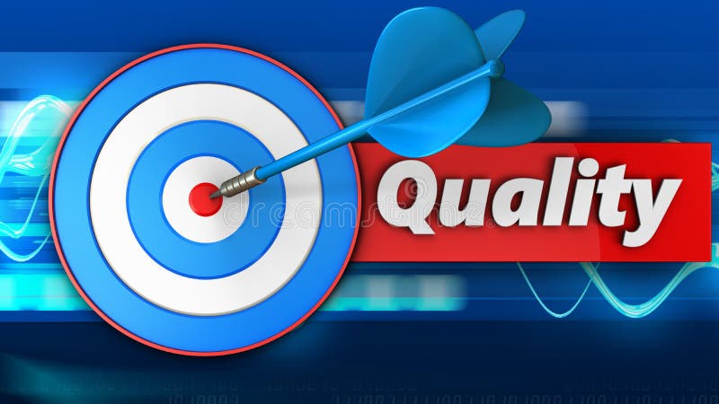 3d Blue Target with Quality Stock Illustration - Illustration of ...
