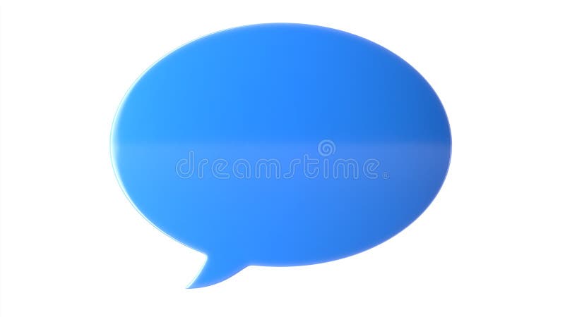 3D Illustration of Blue Text Message Balloon Isolated on White Stock ...