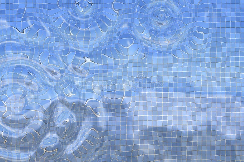 3d Illustration,blue Tile Pool Background with Moving Water Stock ...