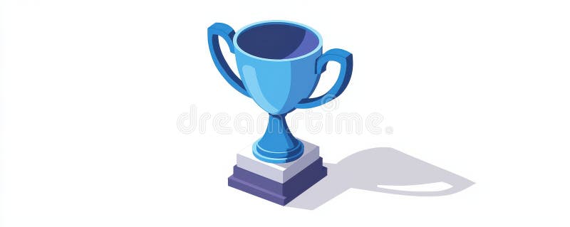 3D Illustration of a Blue Trophy on a White Background Stock ...