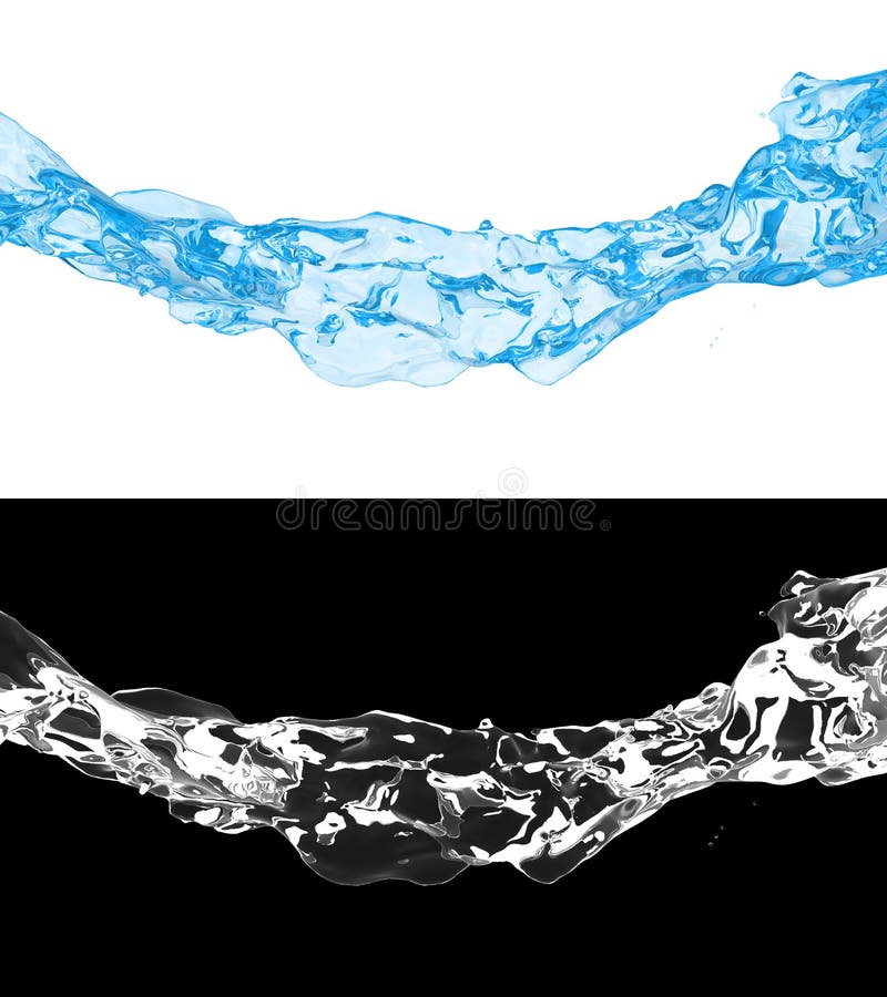 3D Illustration of a Blue Water Flow Stock Illustration - Illustration ...