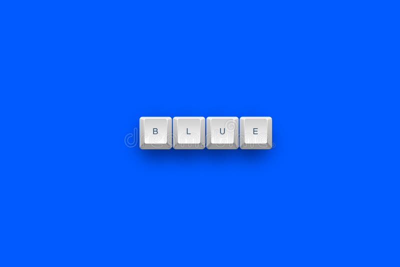 3d Illustration of Blue Word on White Keyboard Buttons with Shadow, on ...