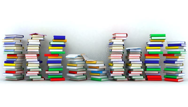 Books piles and wall stock illustration. Illustration of page - 29940577