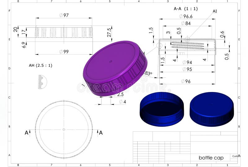 3d Illustration of Plastic Bottle Cap Stock Illustration - Illustration ...