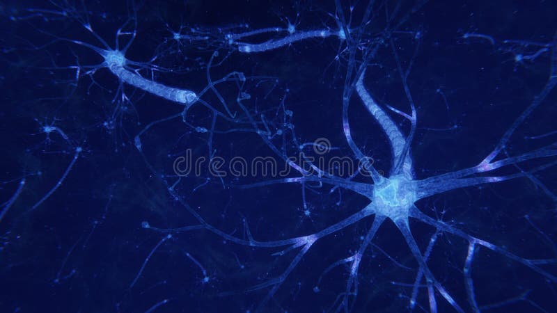 3d Render Brain Neurons with Synapses and Axons Stock Illustration ...