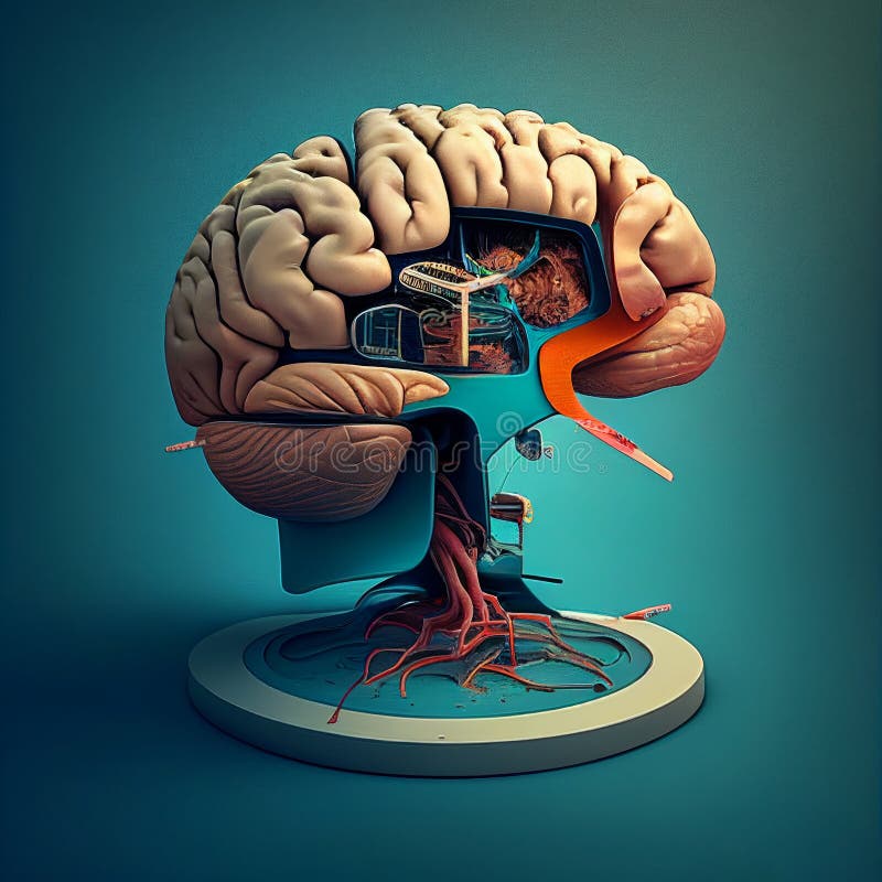 3D Illustration of Brain Working. Brain Development 3d Render ...
