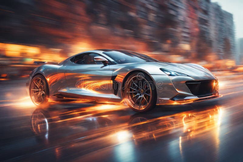 3d Illustration of a Brand - less Generic Fast Car Stock Image - Image ...