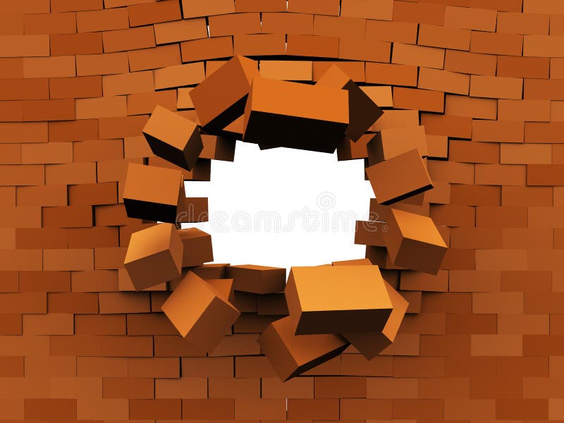 Exploding Brick Wall stock vector. Illustration of demolishing - 21661788