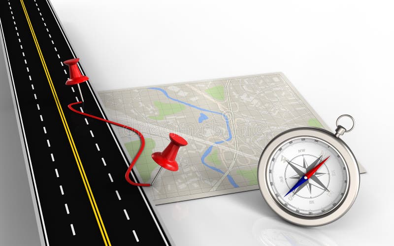 3d compass stock illustration. Illustration of highway - 99734220