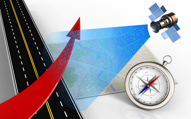 3d compass stock illustration. Illustration of highway - 116602048