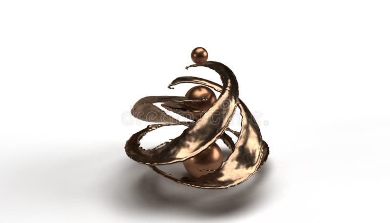 3D Illustration Bronze Art Object 3D Rendered Stock Illustration ...
