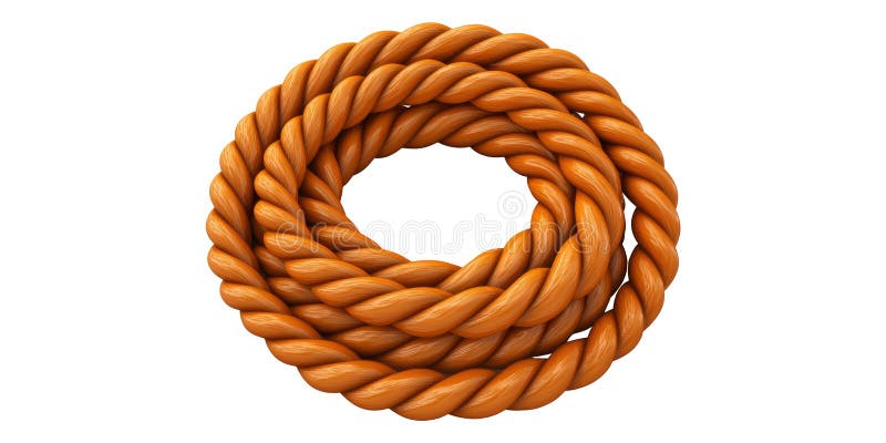 3D Illustration of a Brown Coiled Rope Isolated on Transparent ...