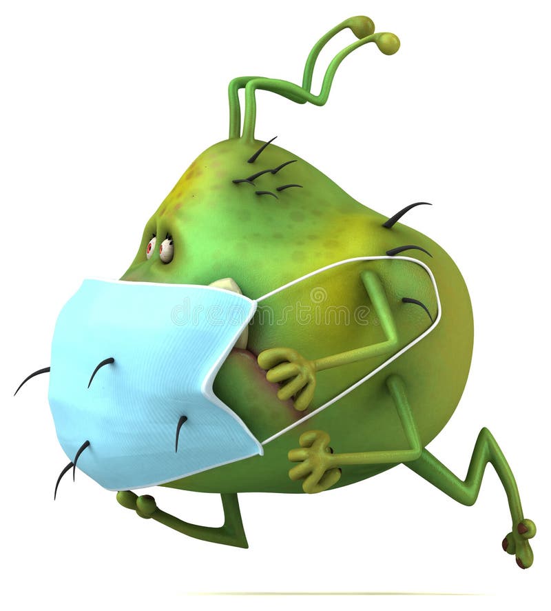 3D Illustration of a Bug Monster with a Mask Stock Illustration ...