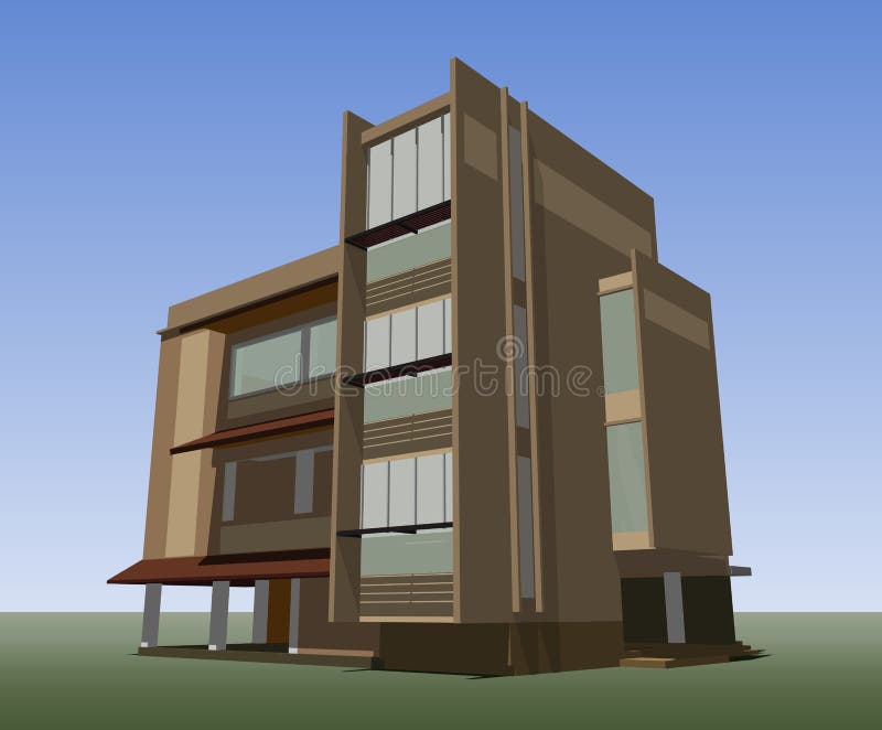 3D Illustration of Building Design Stock Illustration - Illustration of ...