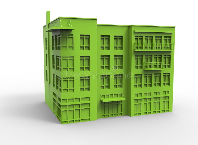 3d Illustration of Building. Stock Illustration - Illustration of ...