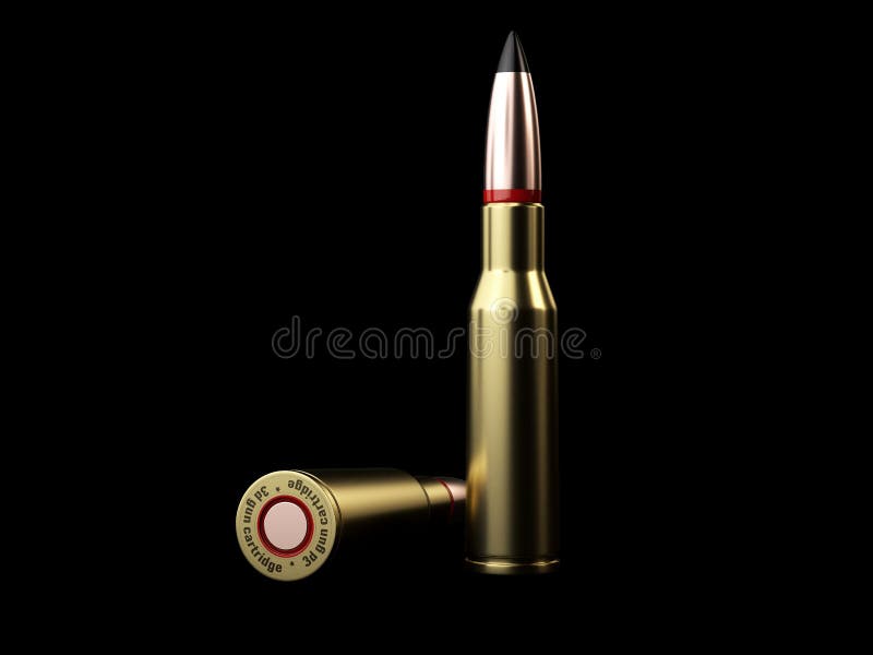 3d Illustration of Bullets in the Tin Can Isolated on Black Background ...