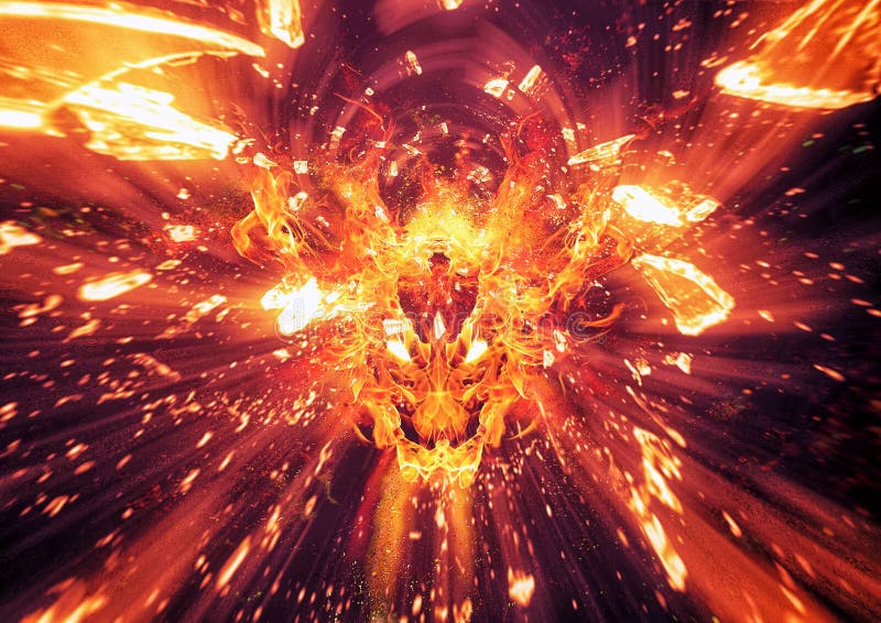 3d Illustration of a Burning Fire Dragon Stock Illustration ...