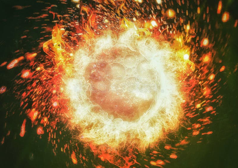 3d Illustration of Burning Fireball Stock Illustration - Illustration ...