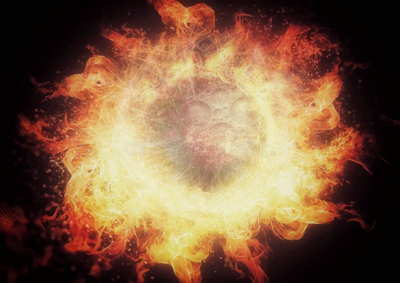 3d Illustration of Burning Fireball Stock Illustration - Illustration ...