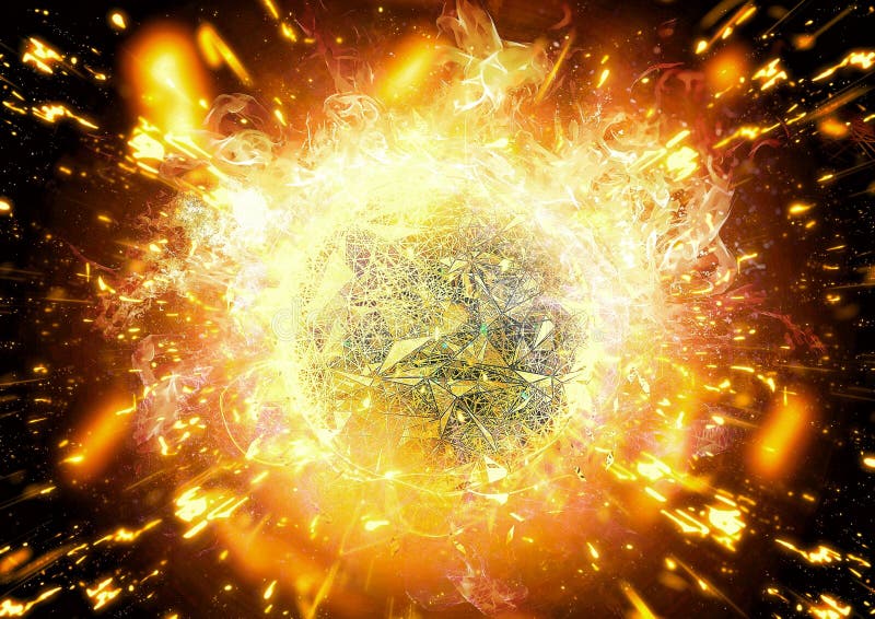 3d Illustration of Burning Fireball Stock Illustration - Illustration ...