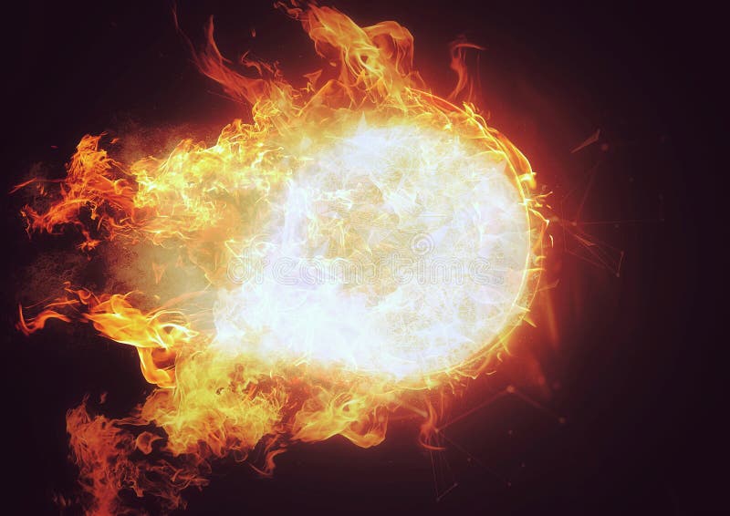 3d Illustration of Burning Fireball Stock Illustration - Illustration ...