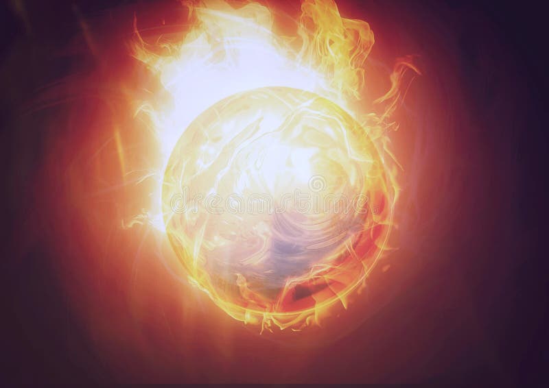 3d Illustration of Burning Fireball Stock Illustration - Illustration ...