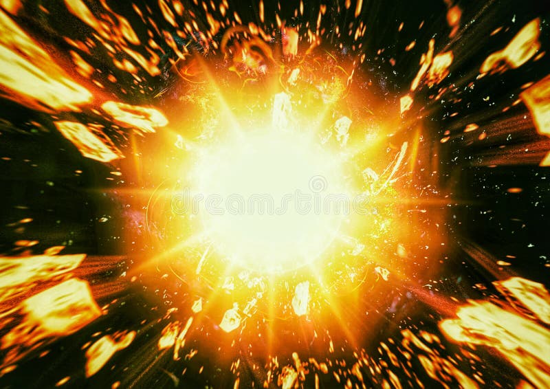 3d Illustration of Exploding Burning Flames Stock Illustration ...