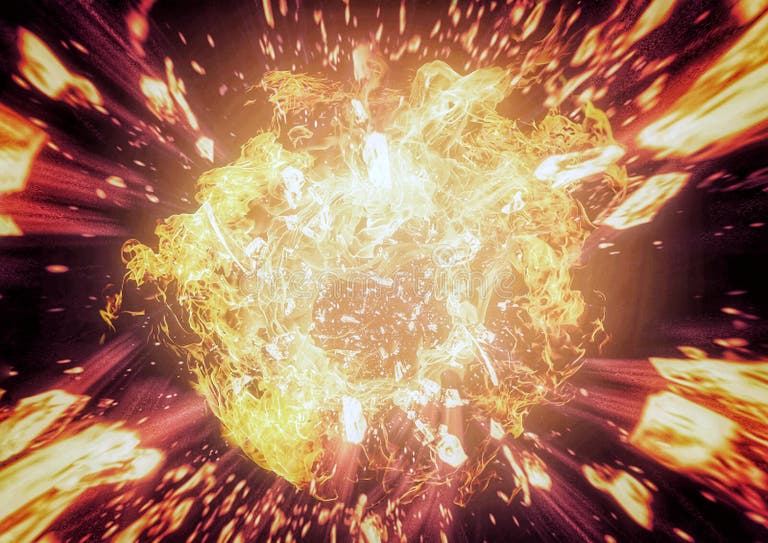 3d Illustration of Exploding Burning Flames Stock Illustration - Illustration of glow, flames ...