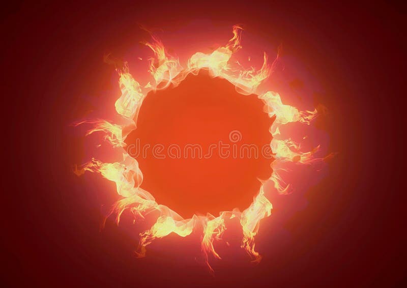 3d Illustration of a Burning Ring of Fire Stock Illustration ...